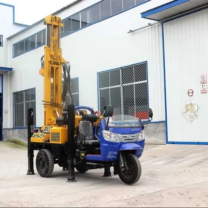 Wheel Type Borehole Drilling Machine 200m Depth Water Well Rig Diesel ...