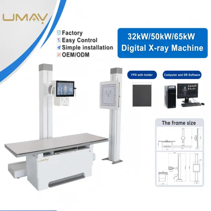 32kW/50kw/65kW Digital X-ray Digital X-Ray Machine Mobile Medical X Ray ...