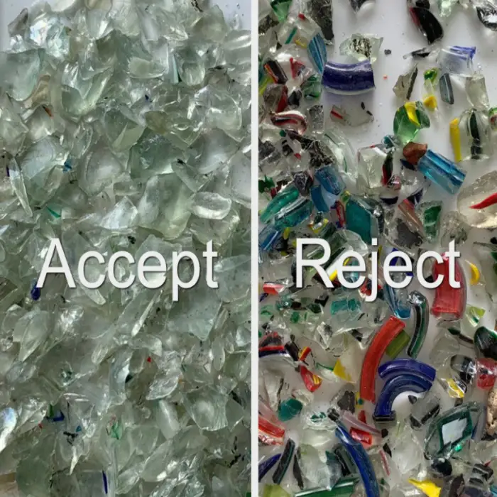 High Capacity Glass Cullets Crawler Color Sorter Mixed Brown Green ...