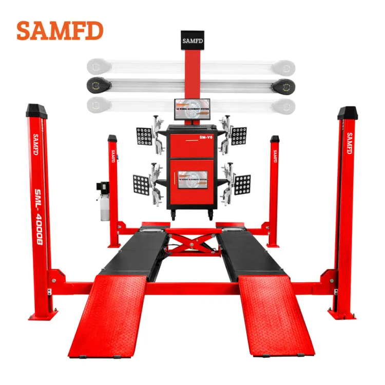 SAMFD a Full Set of Car Lift 3d Wheel Alignment Tire Changer Machine ...